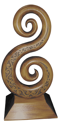 Double Koru on stand – The Maori Shop